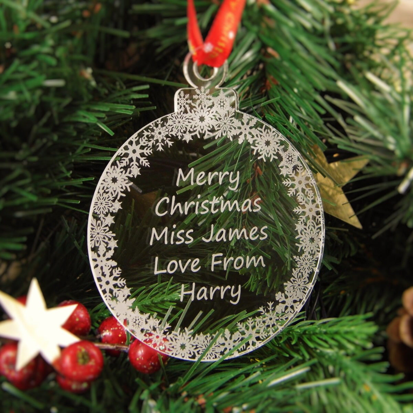 Personalised Christmas Tree Bauble - Teacher – Custom Gift Co