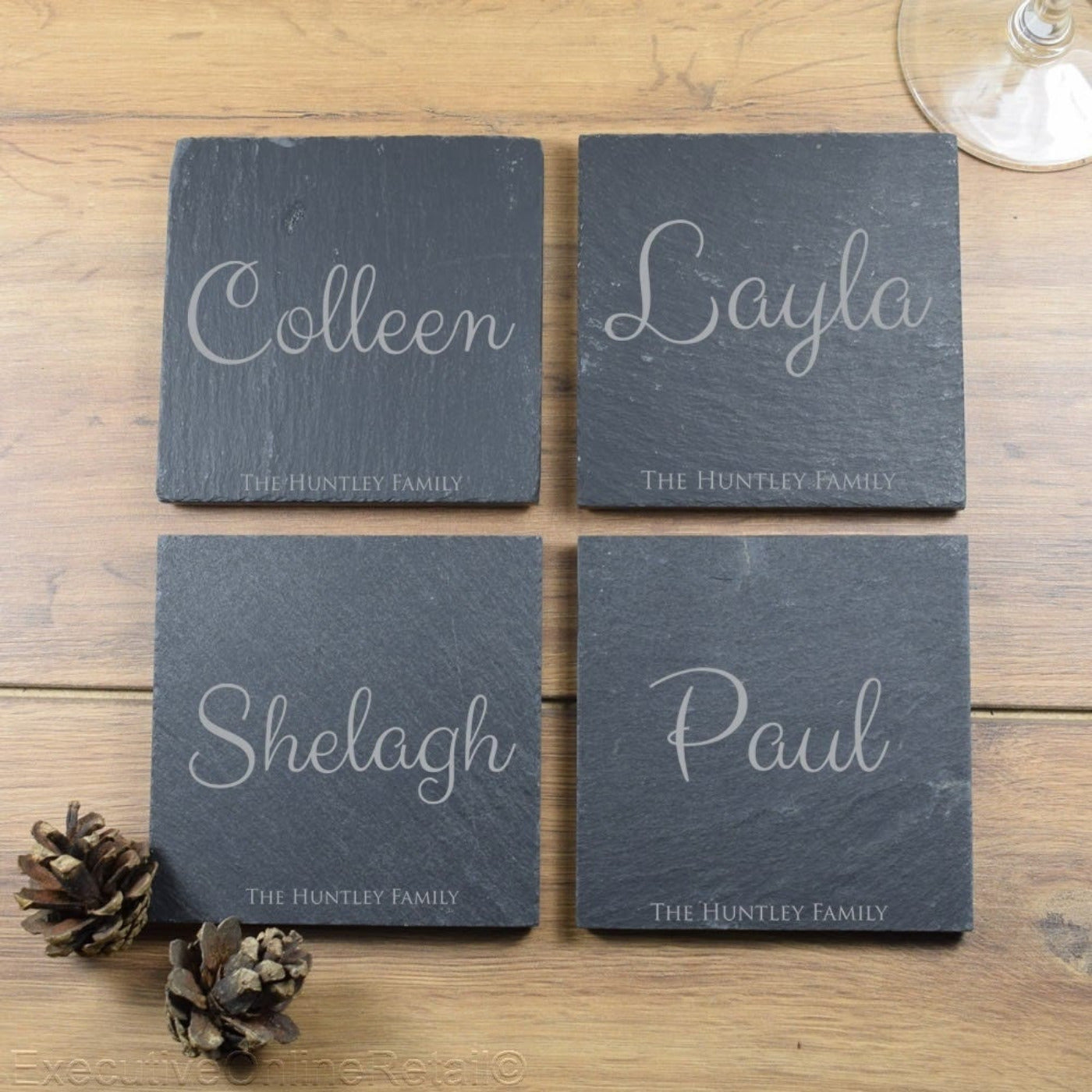 Personalised Slate Coasters - Names – Custom Gift Co